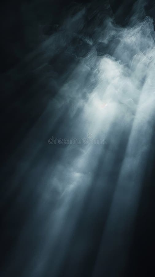 Rays of Light Piercing through Fog in a Dark Environment Stock Photo ...