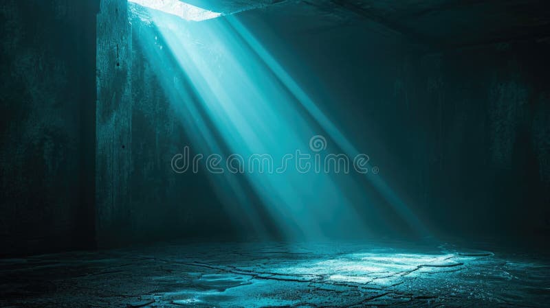 Sunbeams in a Mystical Underground Chamber Stock Illustration ...