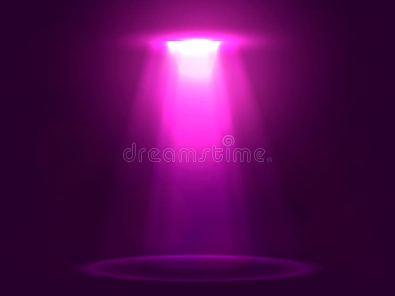 Rays of Light. Pink Background. Ufo Concept. Vector Illustration Stock ...