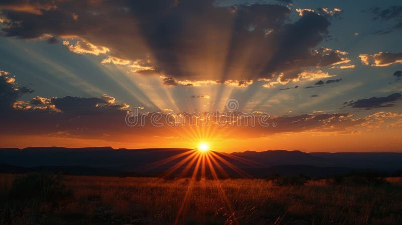 Rays of Light Reaching Upwards from the Horizon at Sunrise Emulating ...