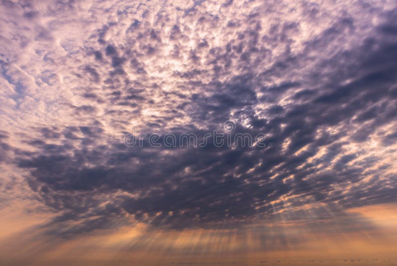 Rays of Light Shining Down from the Sky Cloud Stock Photo - Image of ...