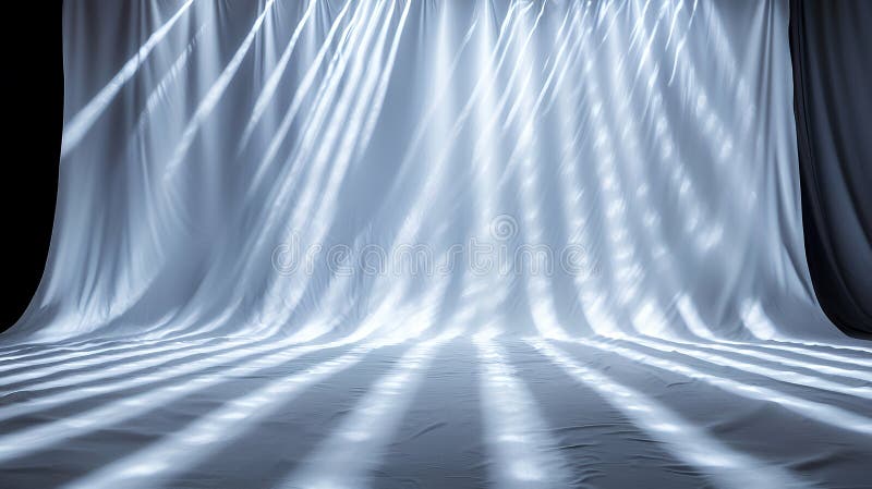 Rays of Light Shining on Fabric Backdrop Creating Dramatic Shadow ...