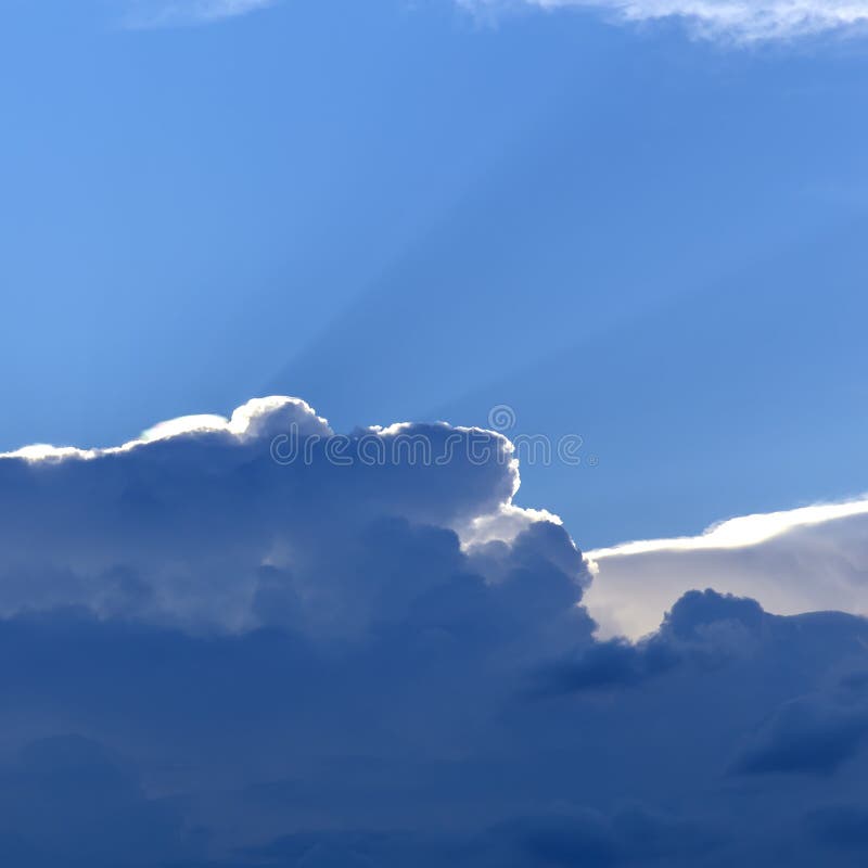 Rays of Light Shining Up in the Cloud. Stock Photo - Image of fantasy ...