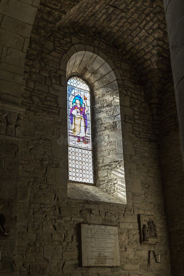 Rays of Light through Stained Glass, Old Ancient Window in a Church ...