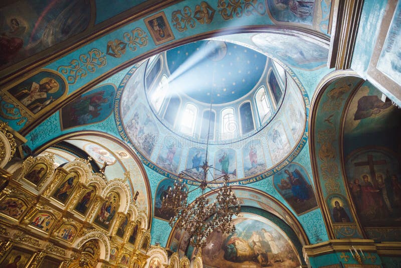 Rays of Light Under the Dome of the Temple Editorial Stock Image ...