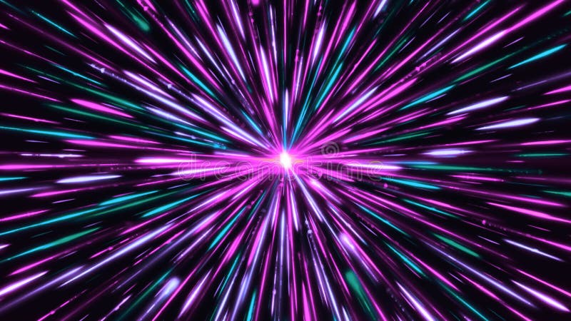 Star Absorbs Rays. Animation. Bright Point Absorbs Colored Rays of ...