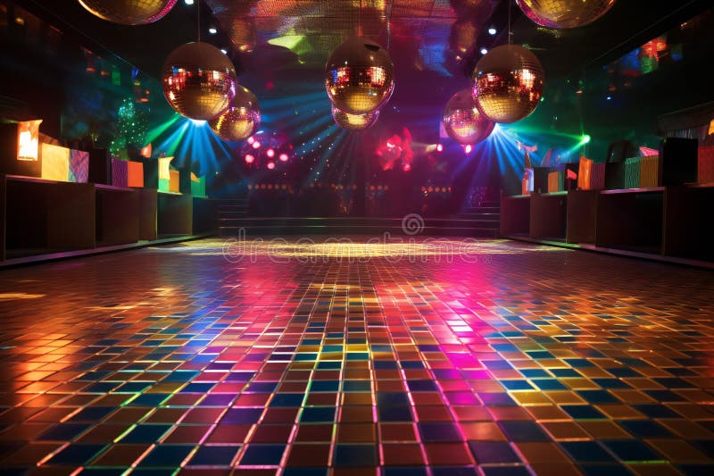 Rays Neon Light Empty Disco Hall Stock Image - Image of glow, blurry ...