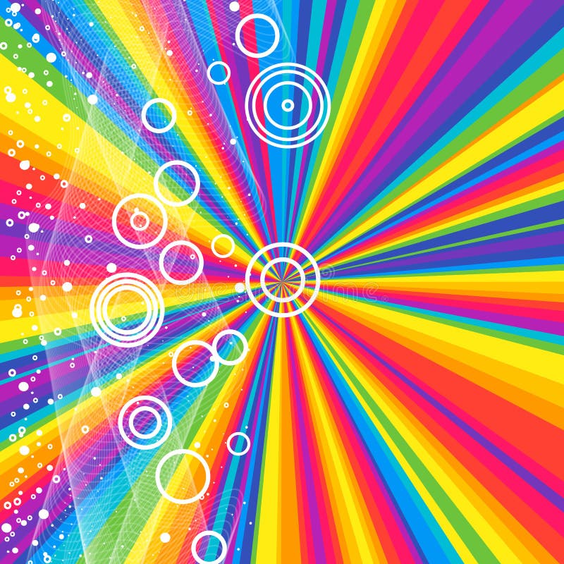 Rays with Rainbow Colors Spectrum Flare on White Stock Vector ...