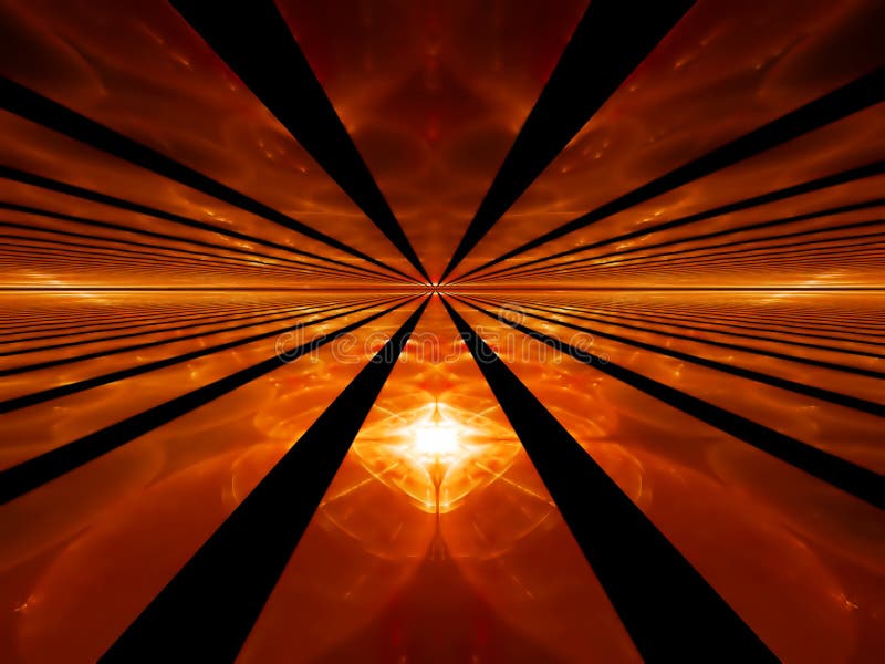 Rays of Red Dawn, Fiery Horizon Stock Illustration - Illustration of ...