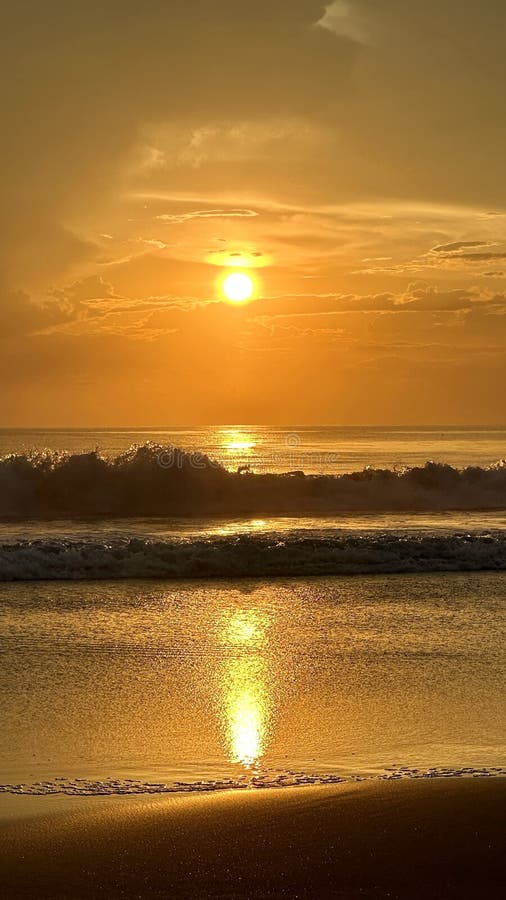 Sun Path at Sunset Over Indian Ocean after Rain Stock Photo - Image of ...