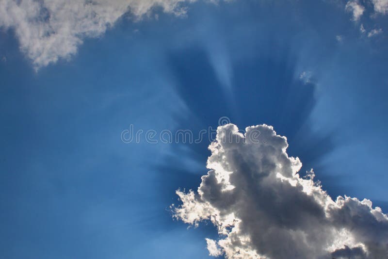 Rays of the Sun Behind the Clouds Stock Photo - Image of rays, light ...