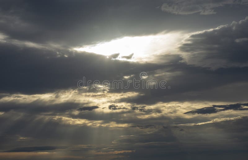 The Rays of the Sun Break through the Clouds Stock Image - Image of ...