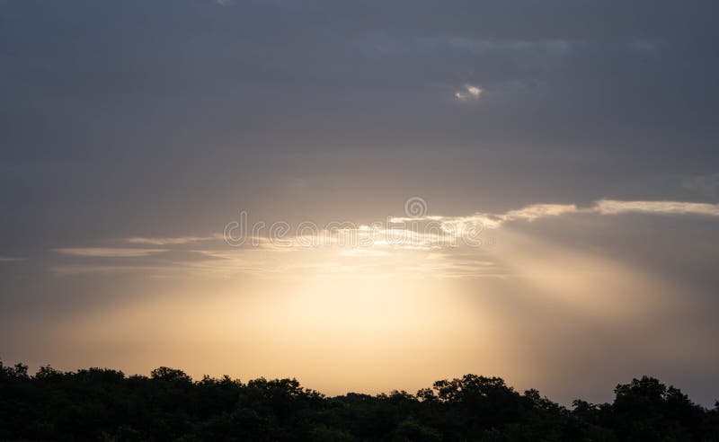The Rays of the Sun Broke through the Clouds Stock Photo - Image of ...