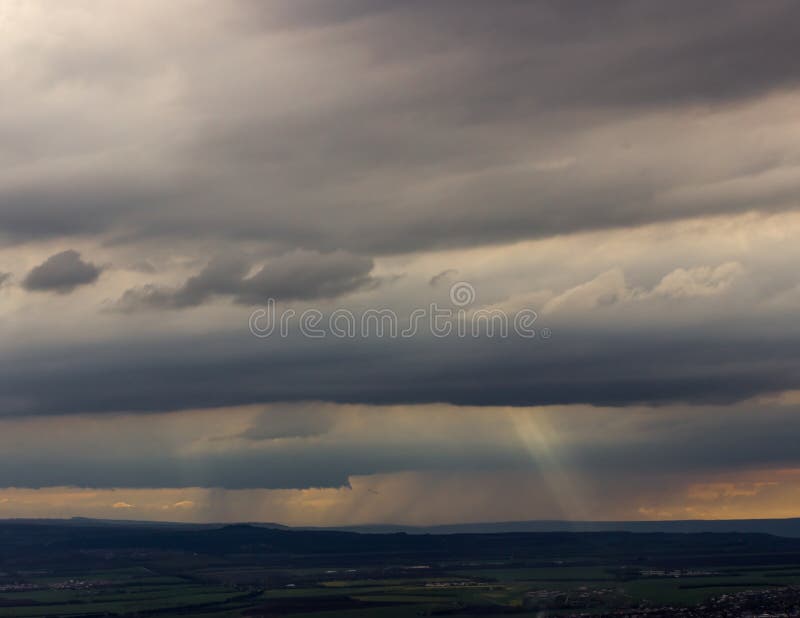 Rays of the Sun Broke through the Storm Clouds Stock Image - Image of ...