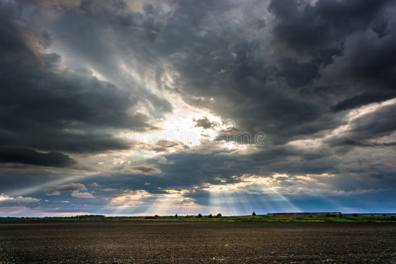 The Rays of the Sun Bursting from the Clouds. Stock Photo - Image of ...
