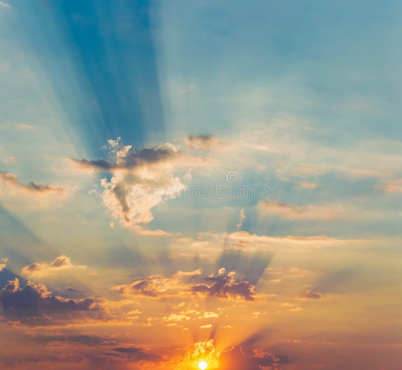 Rays of the Sun Dramatic Clouds Stock Photo - Image of high ...