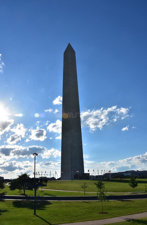 Rays of Sun Falling on Washington Monument Stock Photo - Image of ...