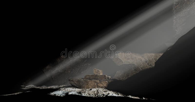 Rays of the Sun Light into the Cave Stock Illustration - Illustration ...