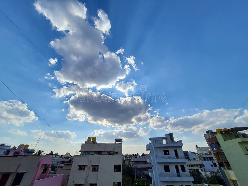 Sun Rise stock image. Image of house, dawn, middle, horizon - 254457815