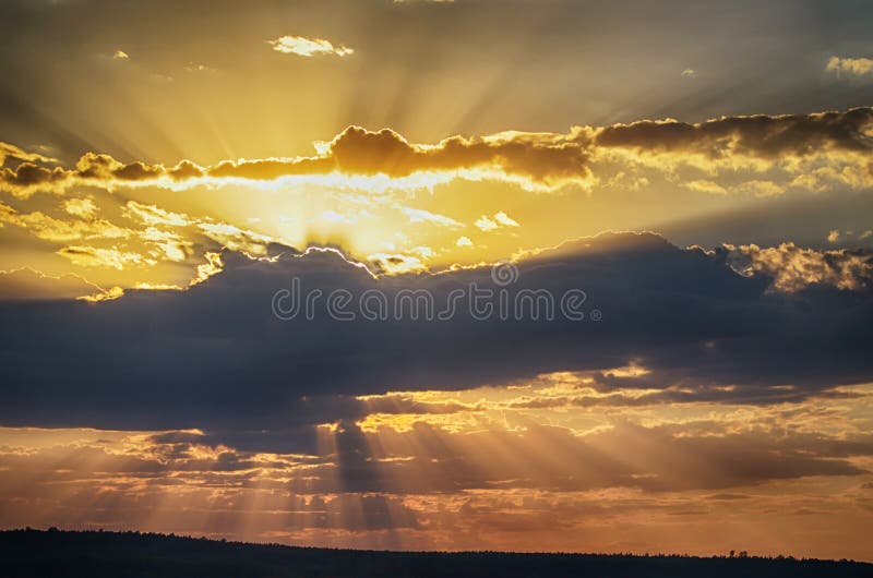 Rays of Sun Shining through the Clouds. Stock Image - Image of magic ...