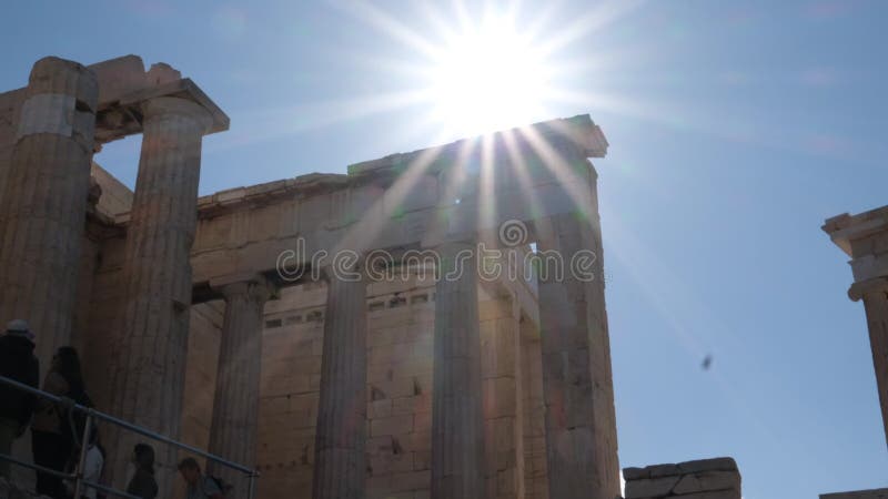 Rays of Sun in Sky Detail of Facade of Odeon of Herodes Atticus ...