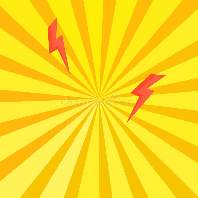 Thunderbolt on Colorful Decoration Isolated Stock Vector - Illustration ...