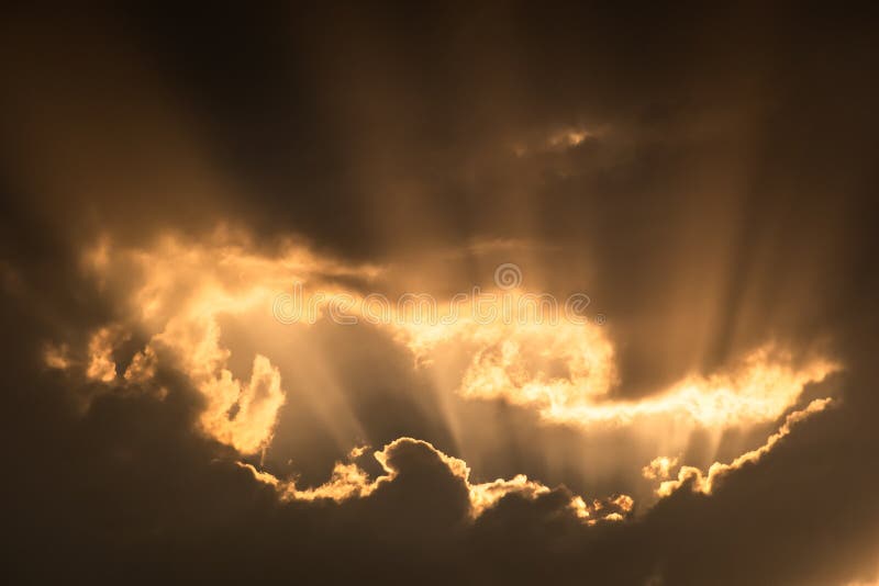 Sun Beaming through the Clouds Stock Photo - Image of backdrop, horizon ...