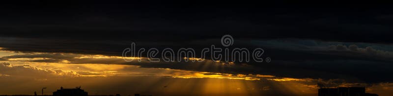 Sun Rays through Heavy Clouds Over Ships Rock Formation in Sinemorets ...