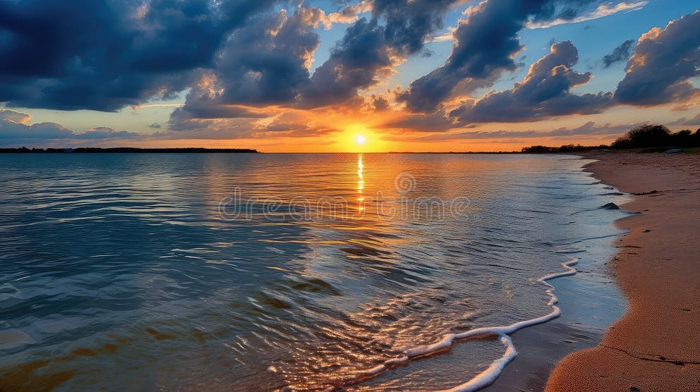 Rays sunrays sun set stock illustration. Illustration of water - 319500791