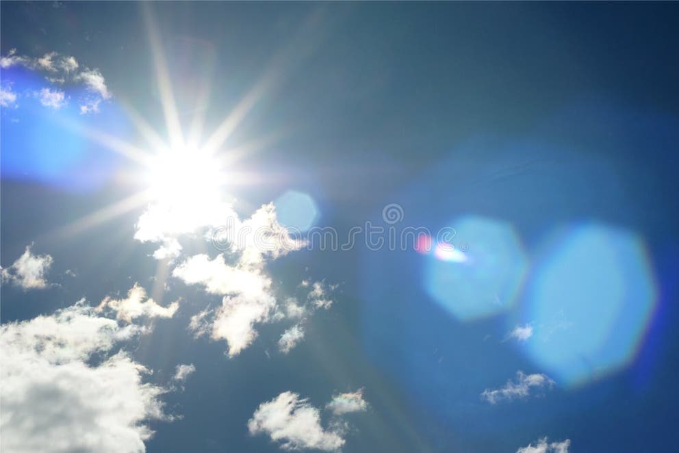 Rays of Sunshine on a Blue Sky Stock Photo - Image of oxygen, cloudy ...
