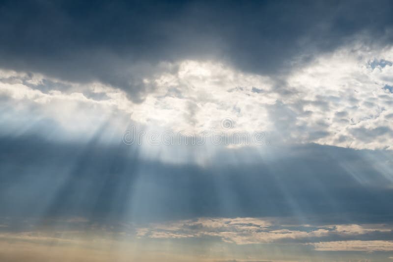 Rays of Sunshine through Dark Clouds Stock Image - Image of nature ...