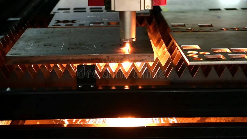 Raytools Laser Cut Head Machine while Cutting the Sheet Metal in ...