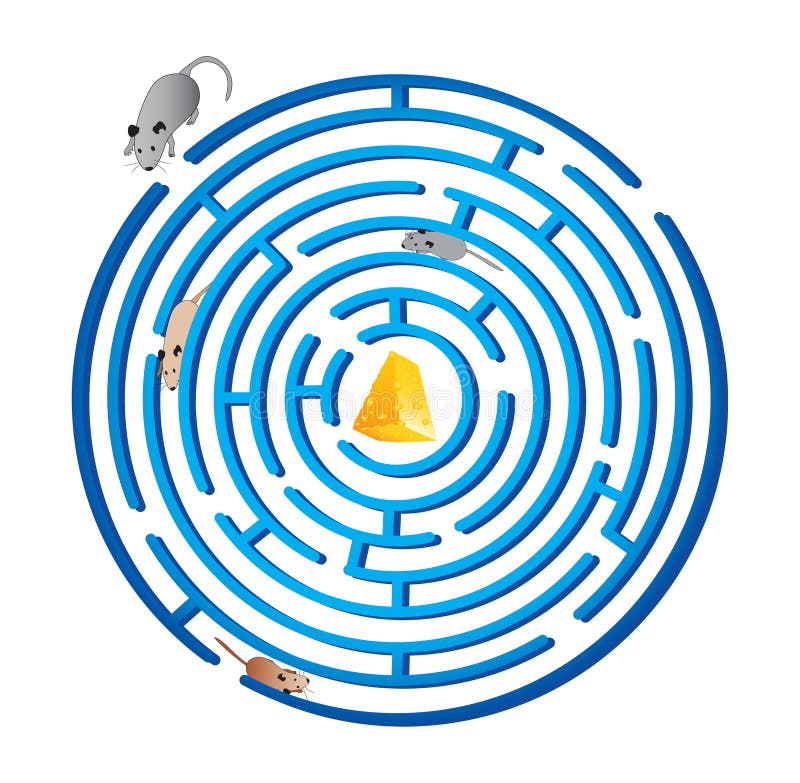 Raza de rata. laberinto ilustración del vector. Ilustración de queso ...