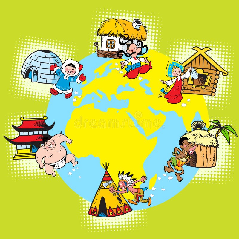 Raza y naciones del mundo ilustración del vector. Ilustración de ...