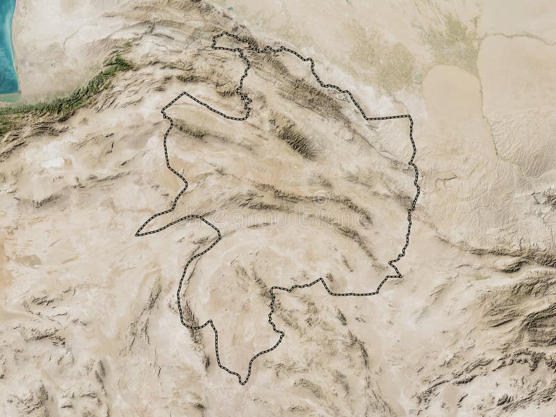 Razavi Khorasan, Iran. Low-res Satellite. No Legend Stock Illustration ...