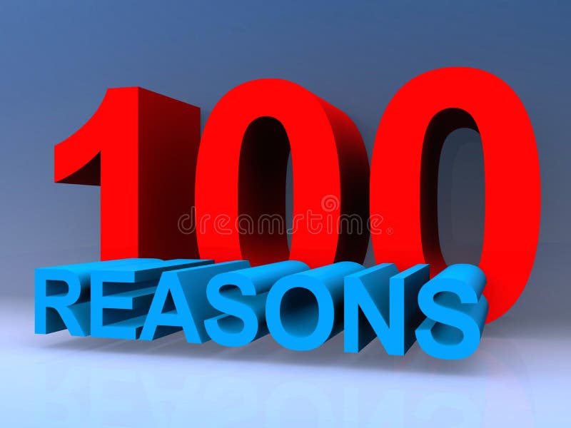 100 razones en azul stock de ilustración. Ilustración de fondo - 202646110