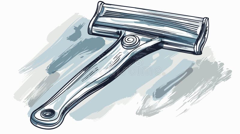 Professional Beard Shaving Razor Contour Illustration for Grooming ...