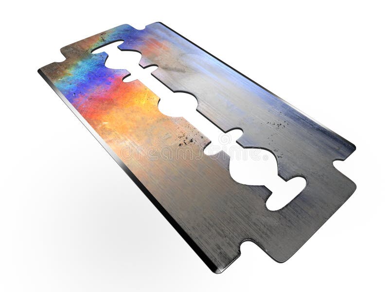 Razor Blade Cuts the Paper 3d Render Stock Illustration - Illustration ...