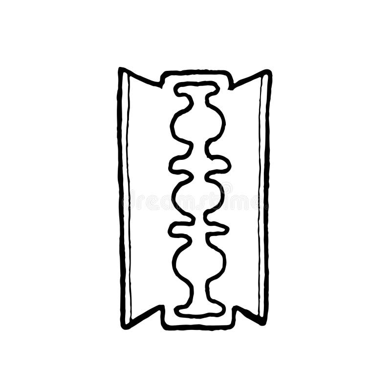 Razor Blade Doodle Illustration. Hand Drawn Disposable Shaver Tool ...