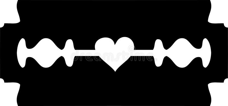 Razor Blade with Heart stock illustration. Illustration of logo - 6864188