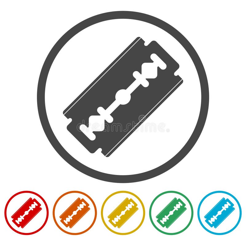 Razor blade icons set stock vector. Illustration of shaver - 140604658