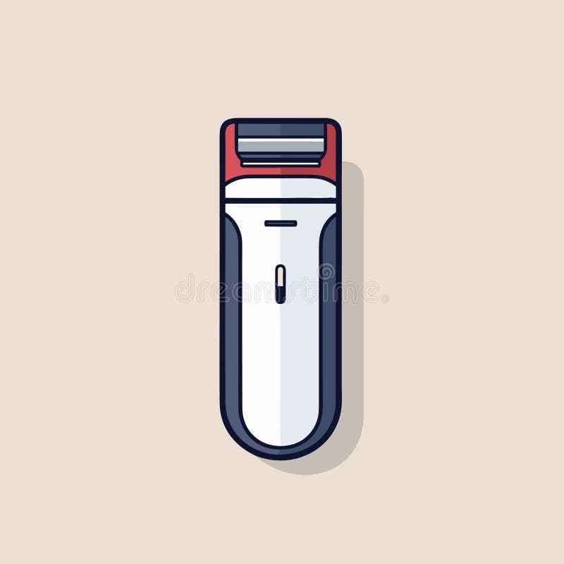 Vector of a Razor Blade with a Red Handle on a Beige Background Stock ...