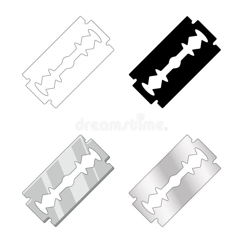 Razor Blade Outline Design Isolated on White Background Stock Vector ...