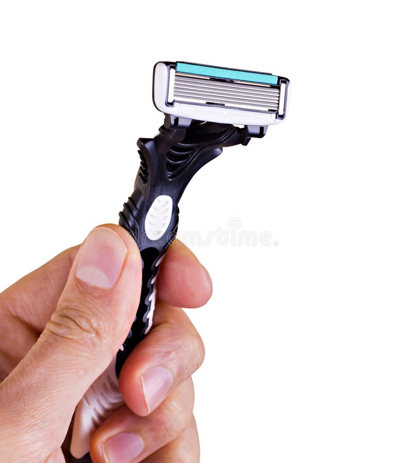 Razor Blade Shaver In Hand Stock Photo - Image: 36128890