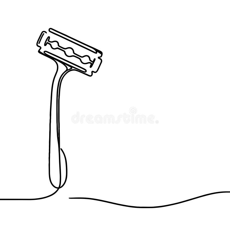 A Razor Blade is Shown in a Black and White Drawing Stock Illustration ...