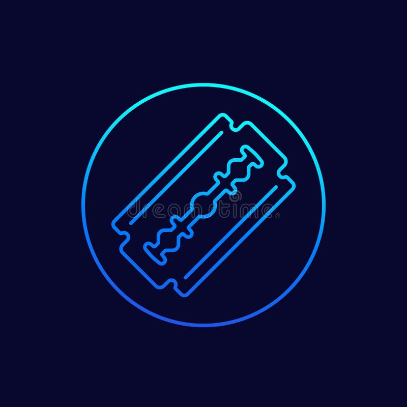 Razor Blade Vector Linear Icon Stock Vector - Illustration of barber ...