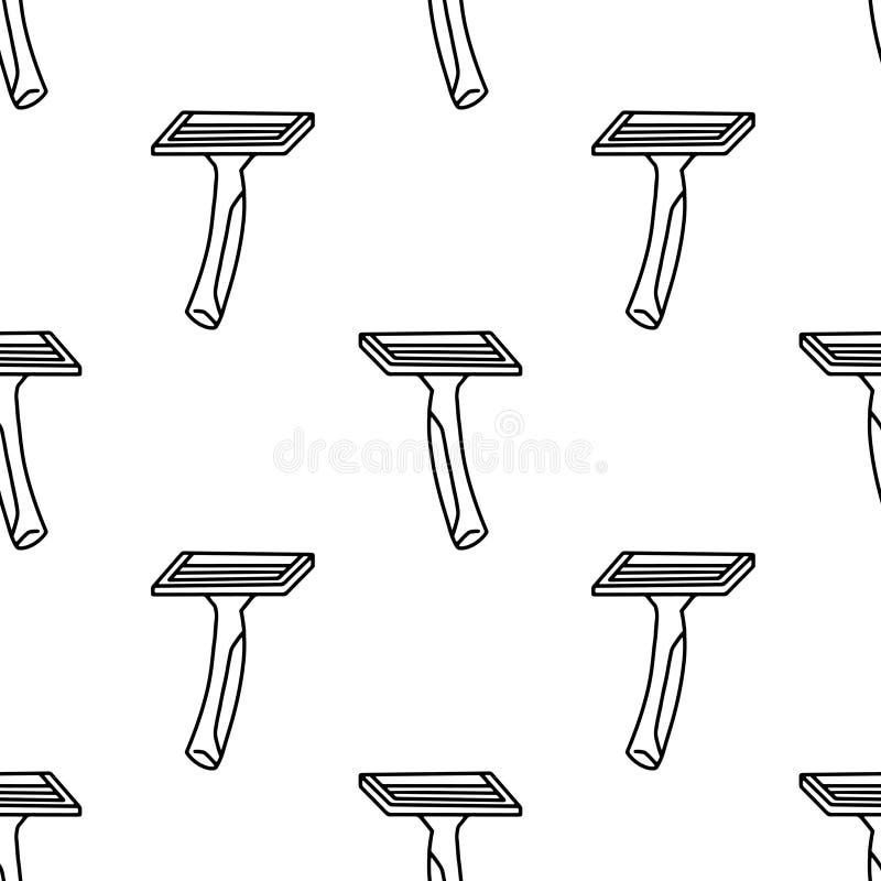 Razor Cartoon Doodle Seamless Pattern, Vector. Stock Vector ...