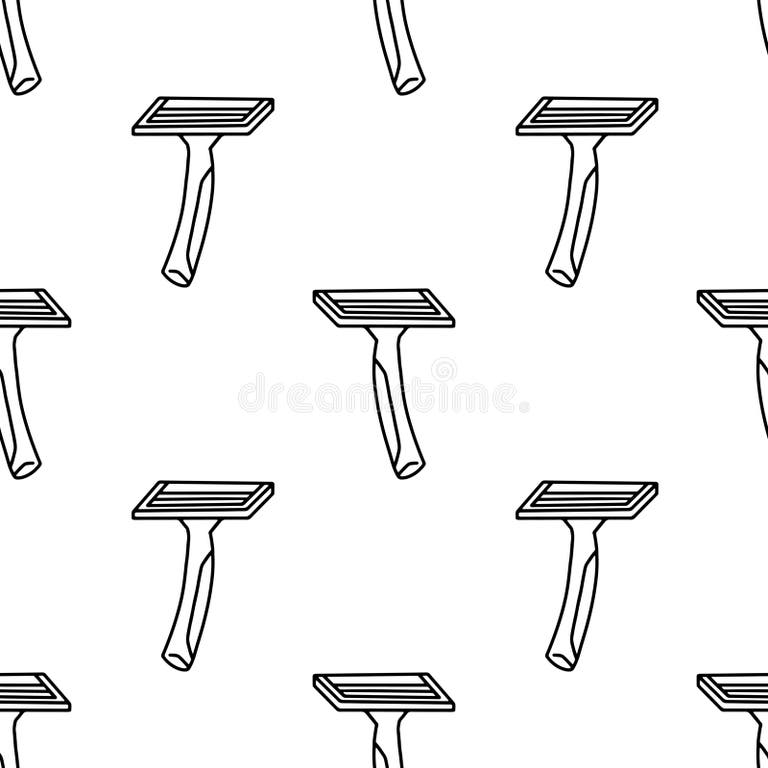 Razor Cartoon Doodle Seamless Pattern, Vector. Stock Vector ...