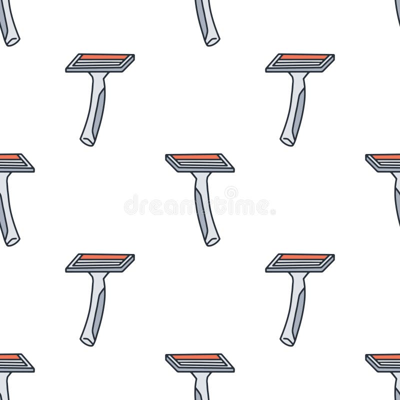 Razor Cartoon Seamless Pattern, Vector. Stock Vector - Illustration of ...