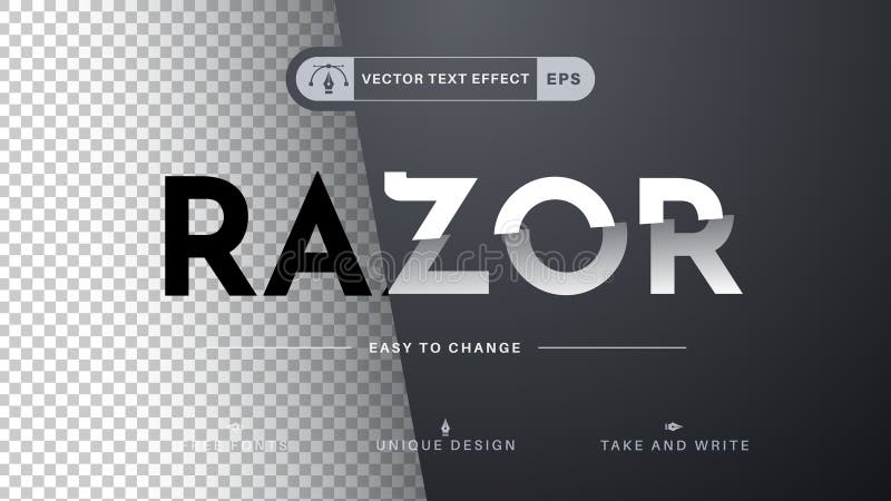 Razor - Editable Text Effect, Font Style Stock Vector - Illustration of ...